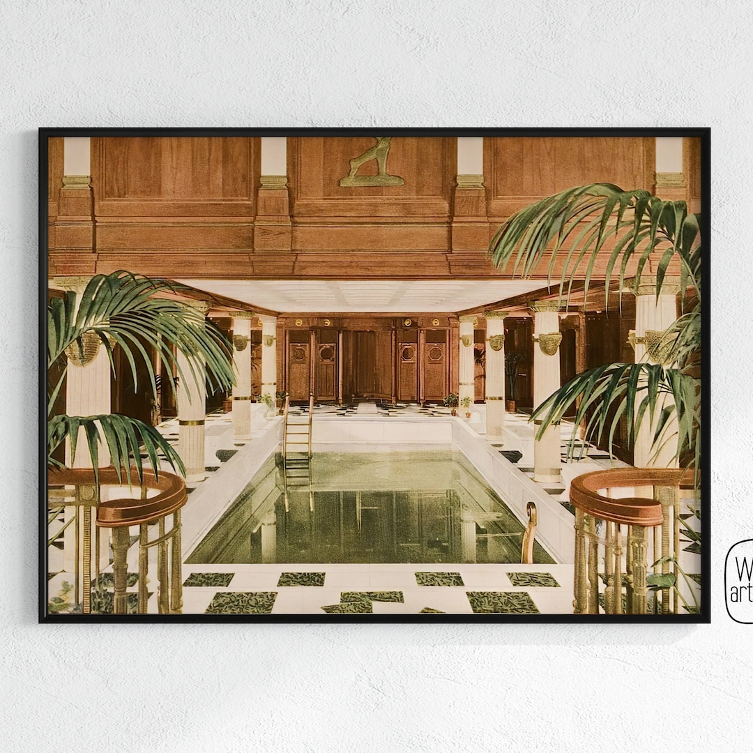Art Deco Swimming Pool Print With Horizontal Orientation | Vintage ...