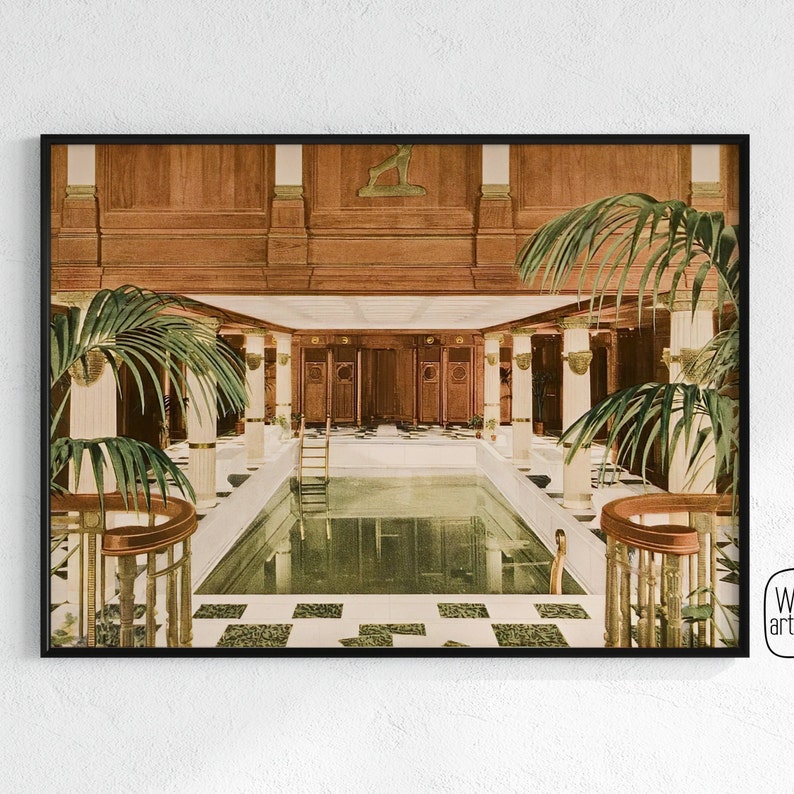 Art Deco Swimming Pool Print | Digital Download, La Piscíne, Swimming ...