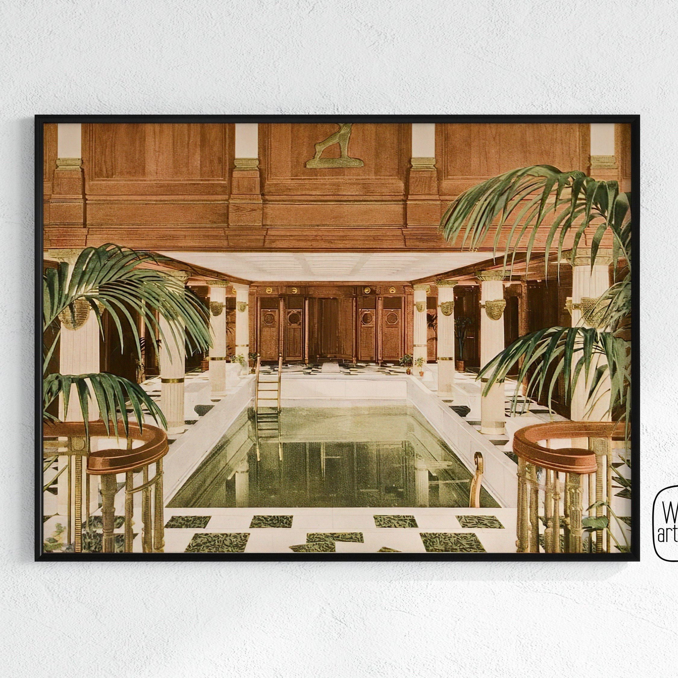 Art Deco Swimming Pool Print | Digital Download, La Piscíne, Swimming ...