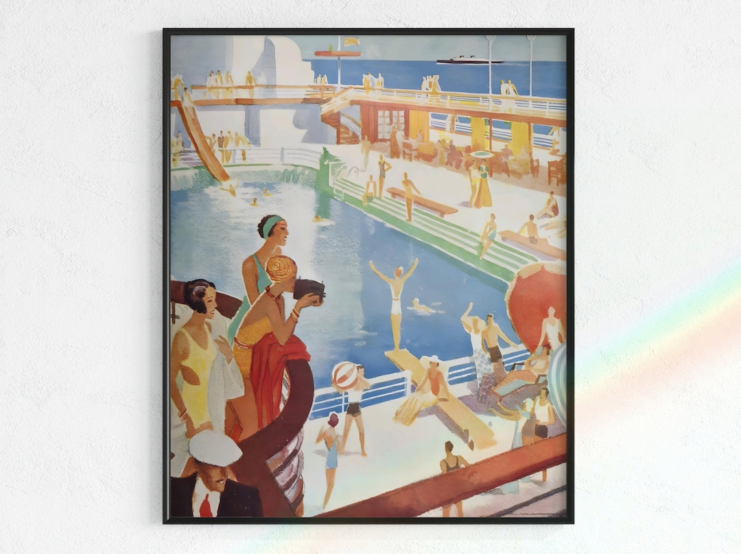 Luxury Cruise Swimming Pool Print | Direct Download, Swimmer Poster ...