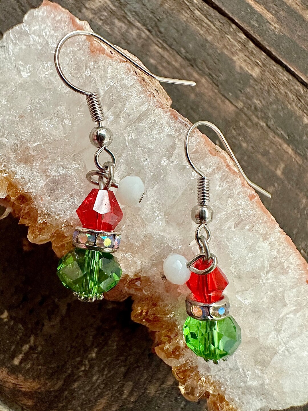 Christmas Earrings, Grinch, Crystal Earrings, Christmas, Earrings - Etsy