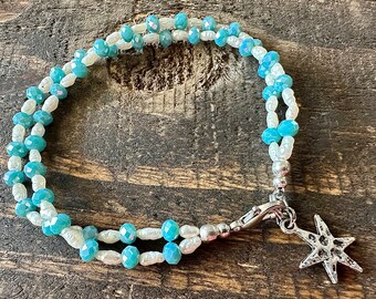 Rice Pearl and Round Pearl Bracelets With Galvanized Gold Seed - Etsy