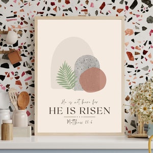 HE is Risen Easter Decor Easter Wall Art Christian Wall Art Easter ...