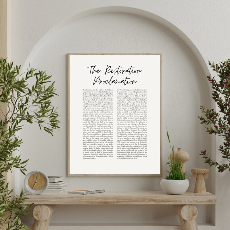 Restoration Proclamation - Etsy