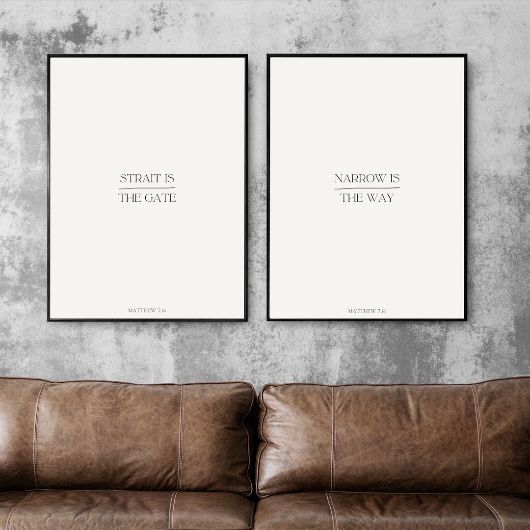 Strait is the Gate+narrow is the Way Bundle |christian Wall Art |bible ...