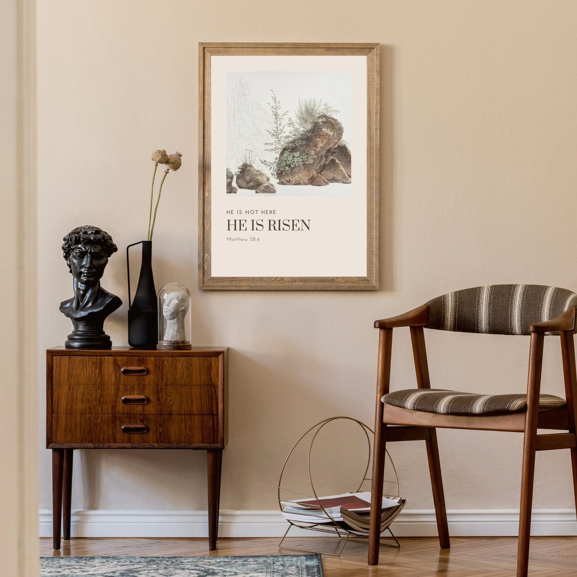 HE is Risen Easter Decor Easter Wall Art Christian Wall Art Easter ...