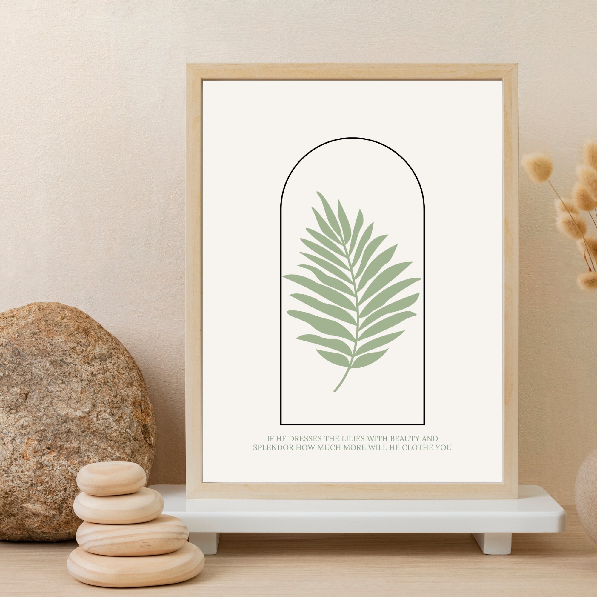 Sage Green Leaf Christian Scripture Art Print (digital Download) - Etsy