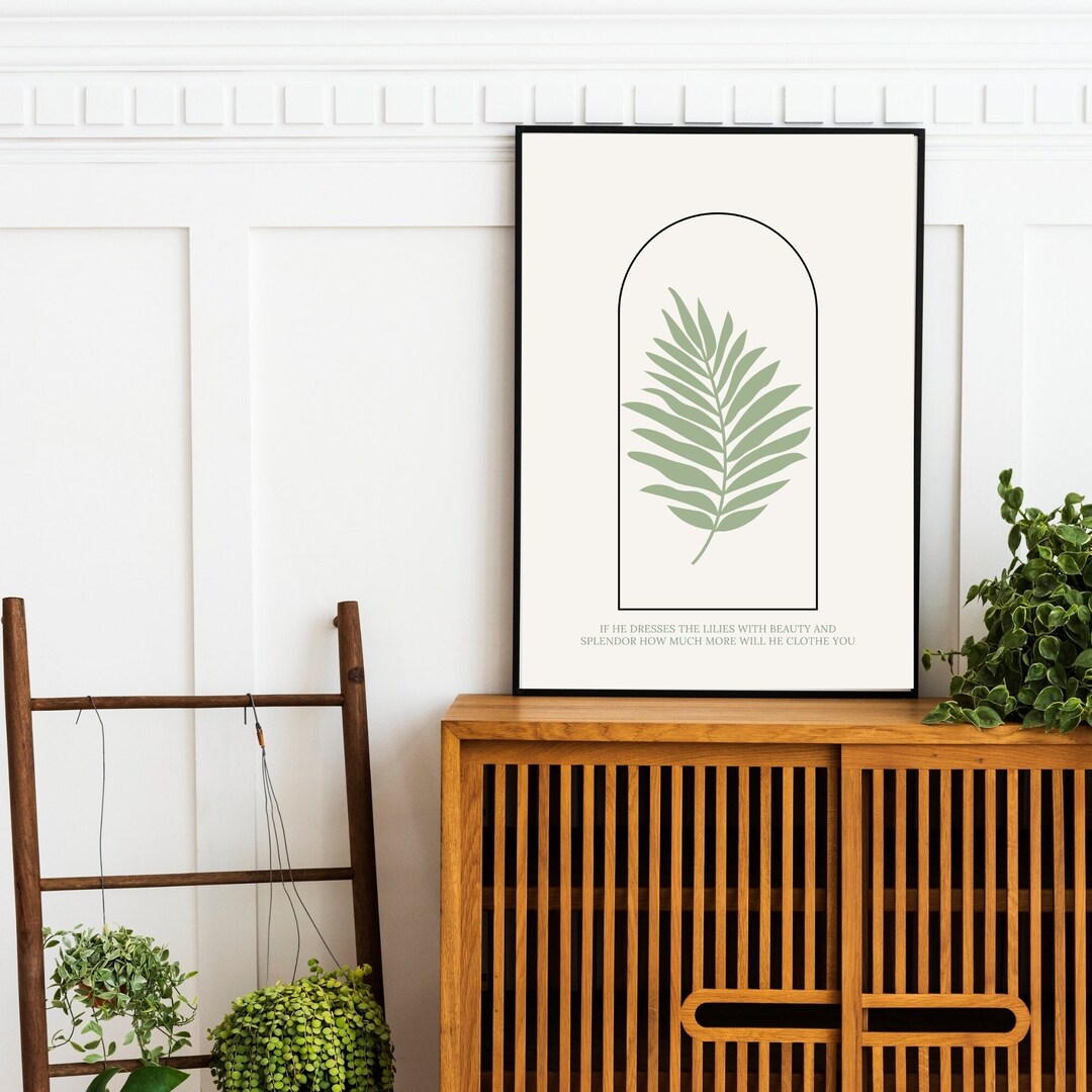 Sage Green Leaf Christian Scripture Art Print (digital Download) - Etsy