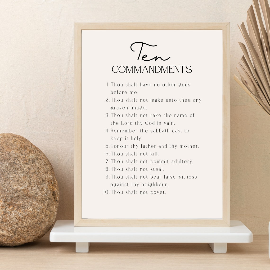 10 Commandments minimalist Wall Art Christian Wall Art Christian Quotes ...