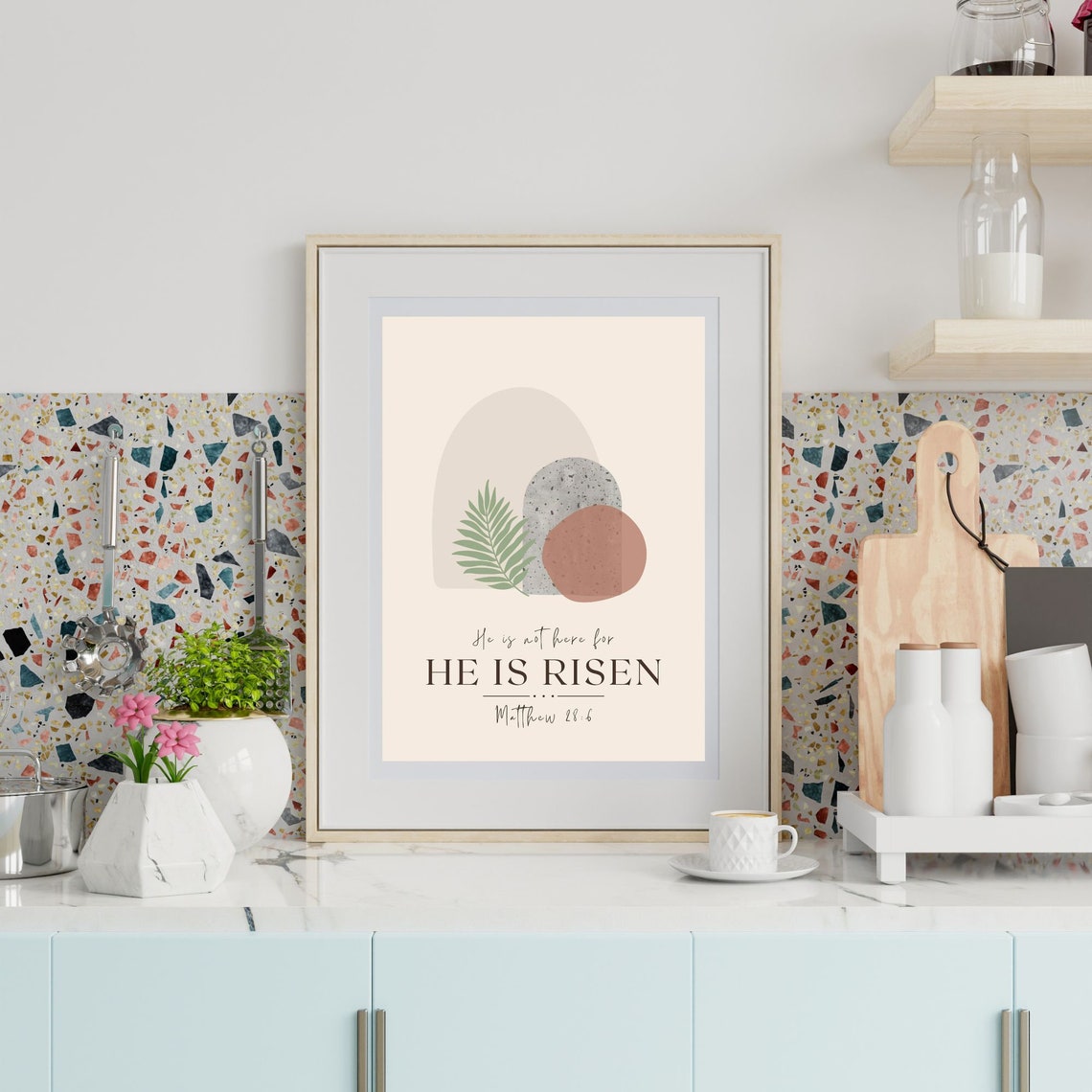 HE is Risen Easter Decor Easter Wall Art Christian Wall Art Easter ...