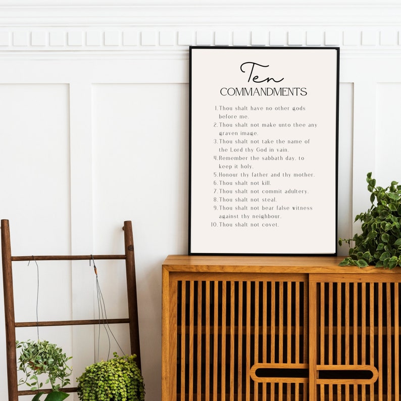 10 Commandments |minimalist Wall Art| Christian Wall Art | Christian ...