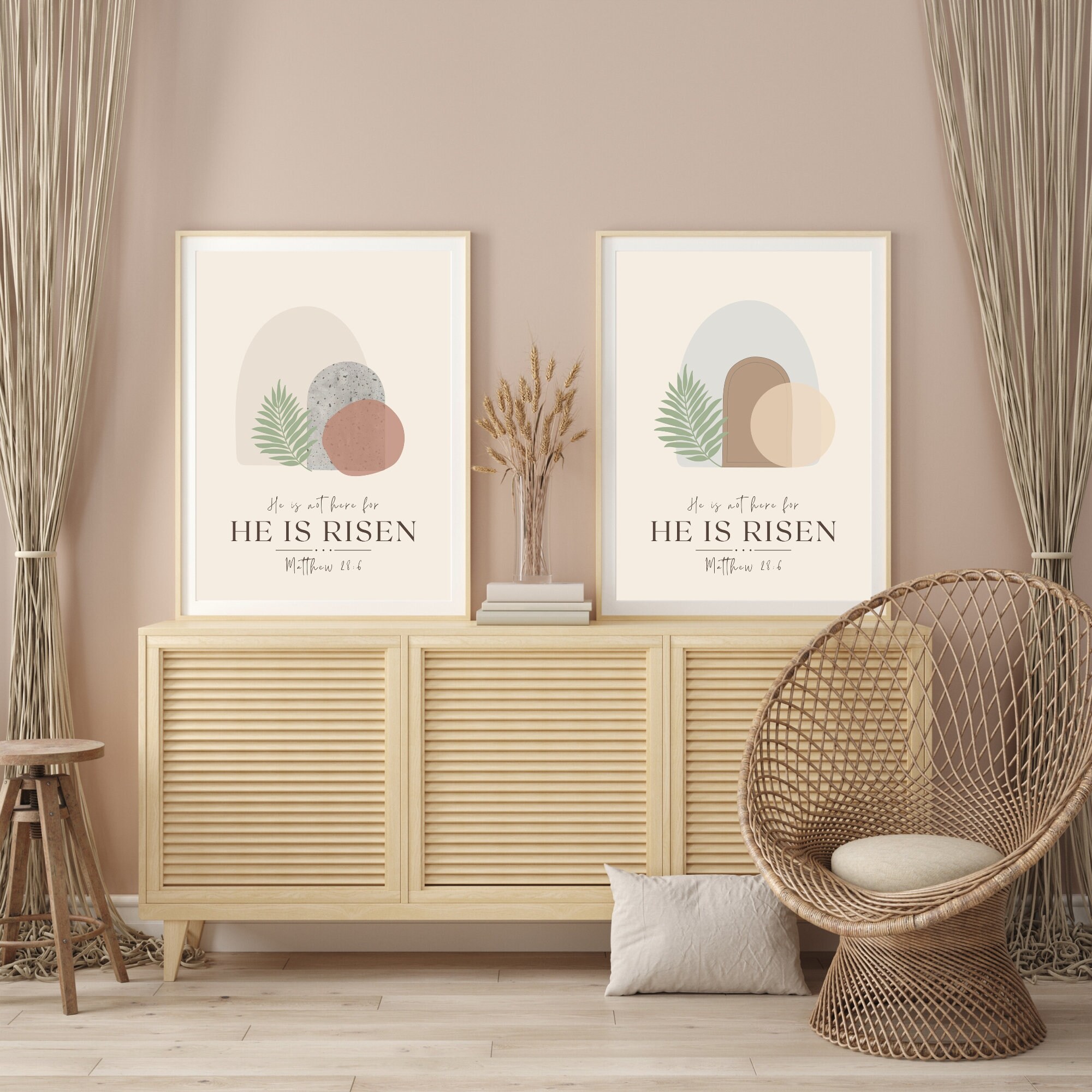 HE is Risen Easter Decor Easter Wall Art Christian Wall Art Easter ...