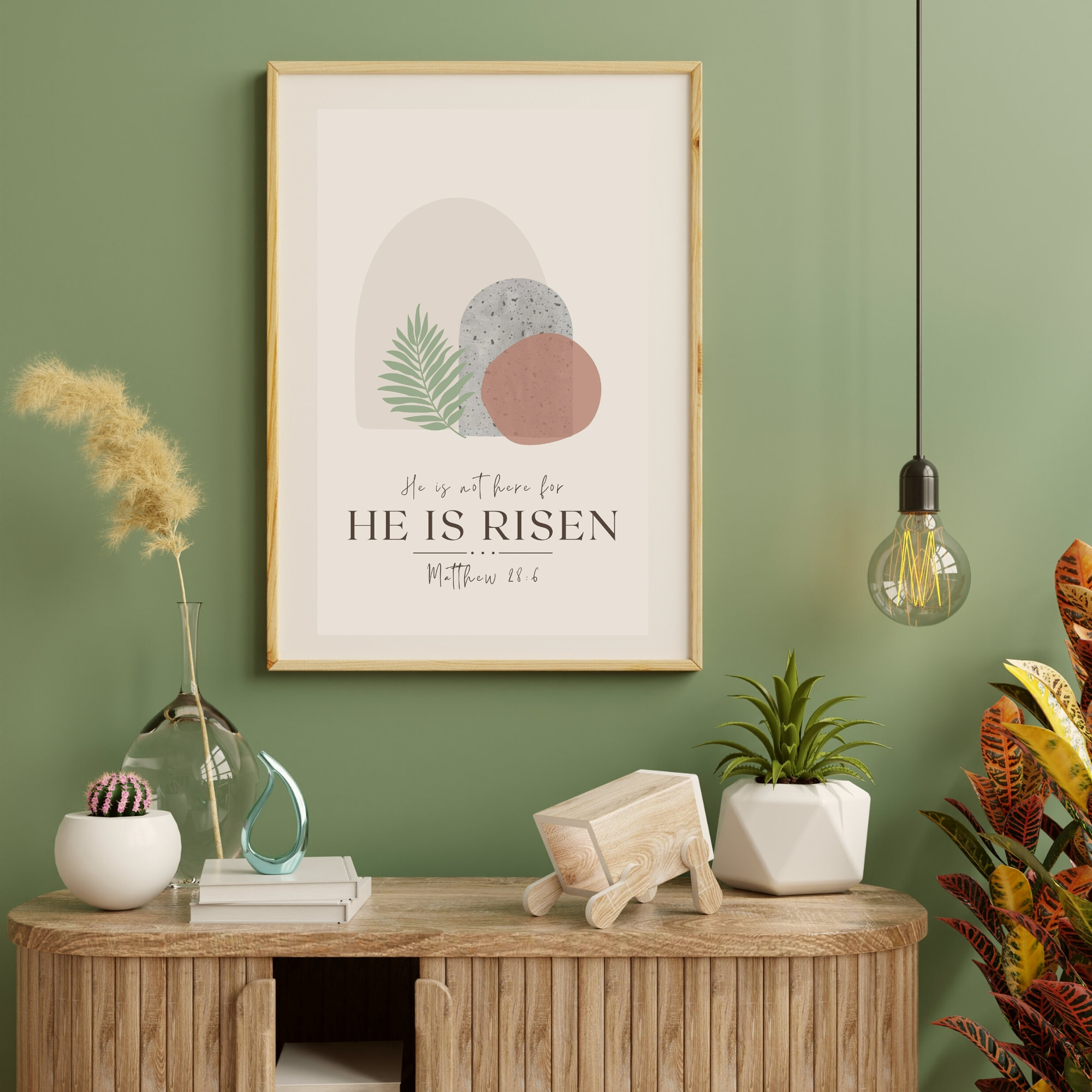 HE is Risen Easter Decor Easter Wall Art Christian Wall Art Easter ...