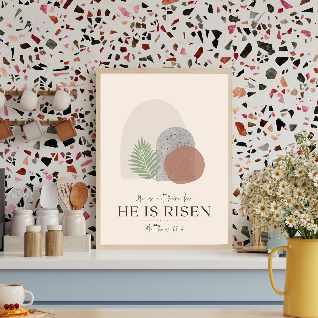 HE is Risen Easter Decor Easter Wall Art Christian Wall Art Easter ...