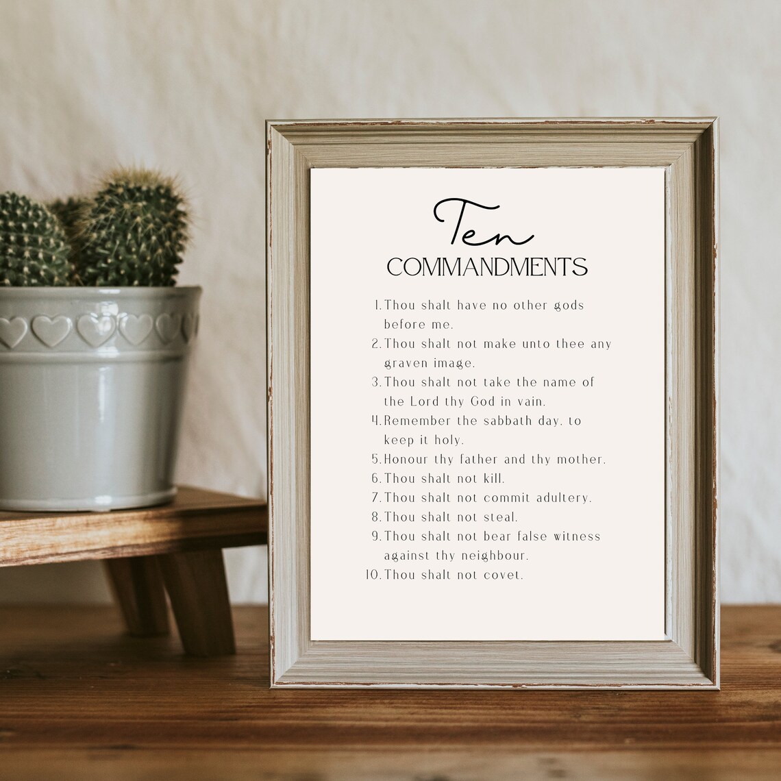 10 Commandments minimalist Wall Art Christian Wall Art Christian Quotes ...