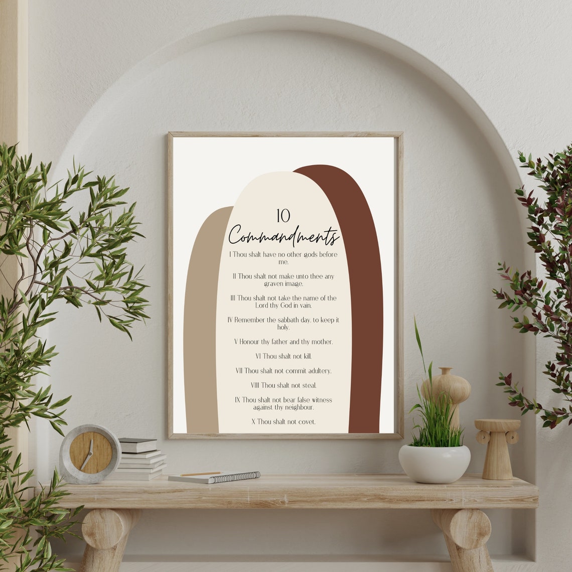 10 Commandments Boho Arch Wall Art Christian Wall Art - Etsy
