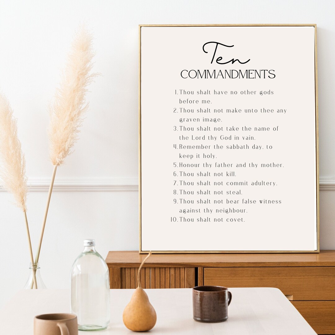 10 Commandments |minimalist Wall Art| Christian Wall Art | Christian ...