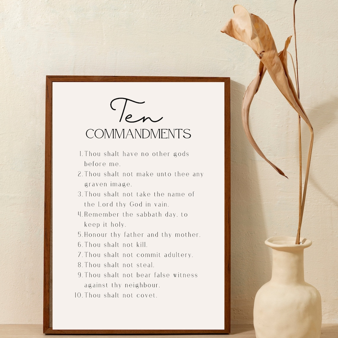 10 Commandments minimalist Wall Art Christian Wall Art Christian Quotes ...