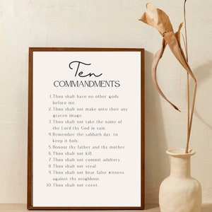 10 Commandments |minimalist Wall Art| Christian Wall Art | Christian ...