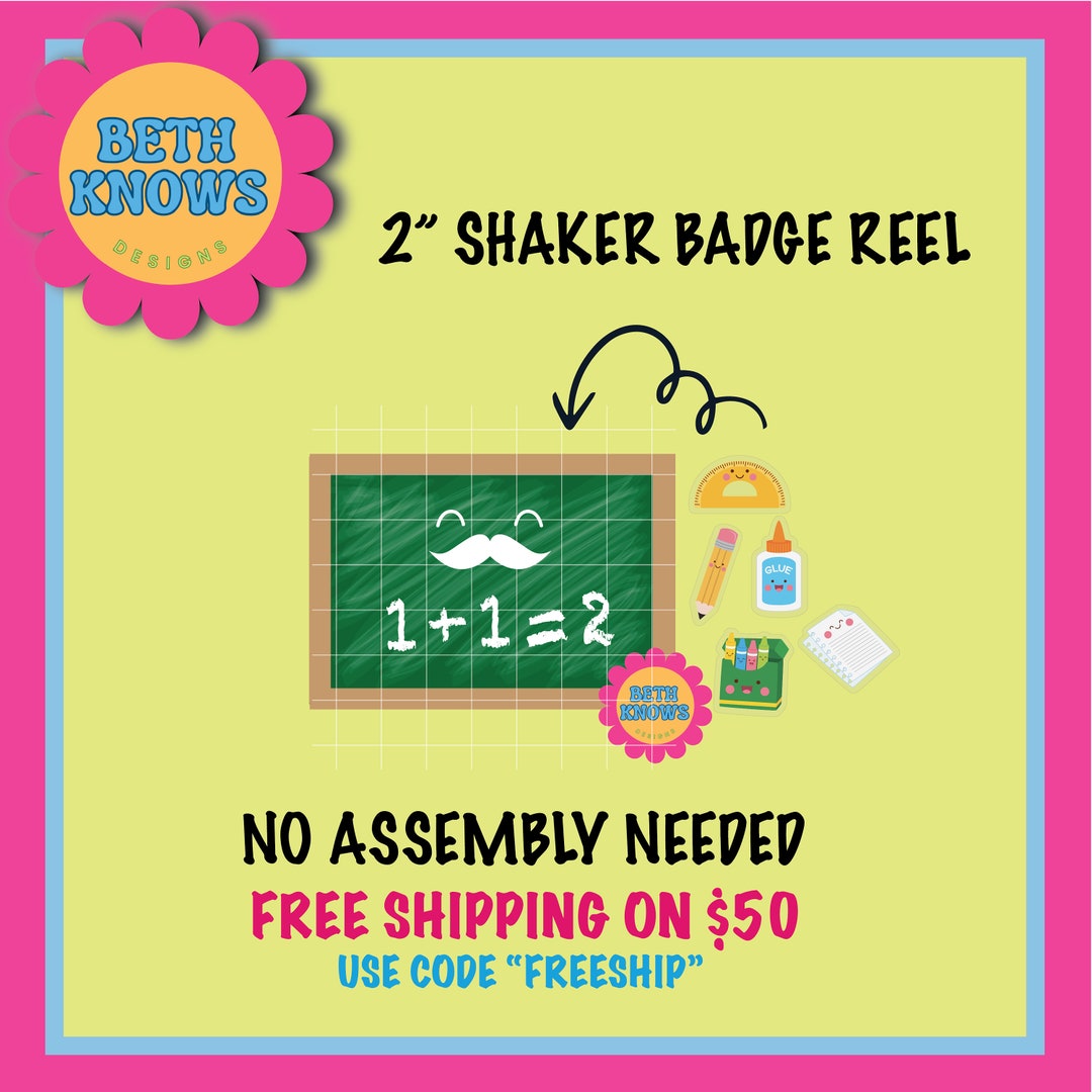 School Board With School Supplies Shaker Pieces Bundle of 3 for Badge ...
