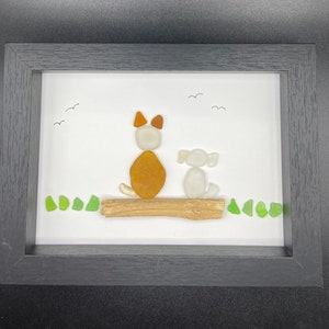 Sea Glass Dogs on a Log! - Etsy