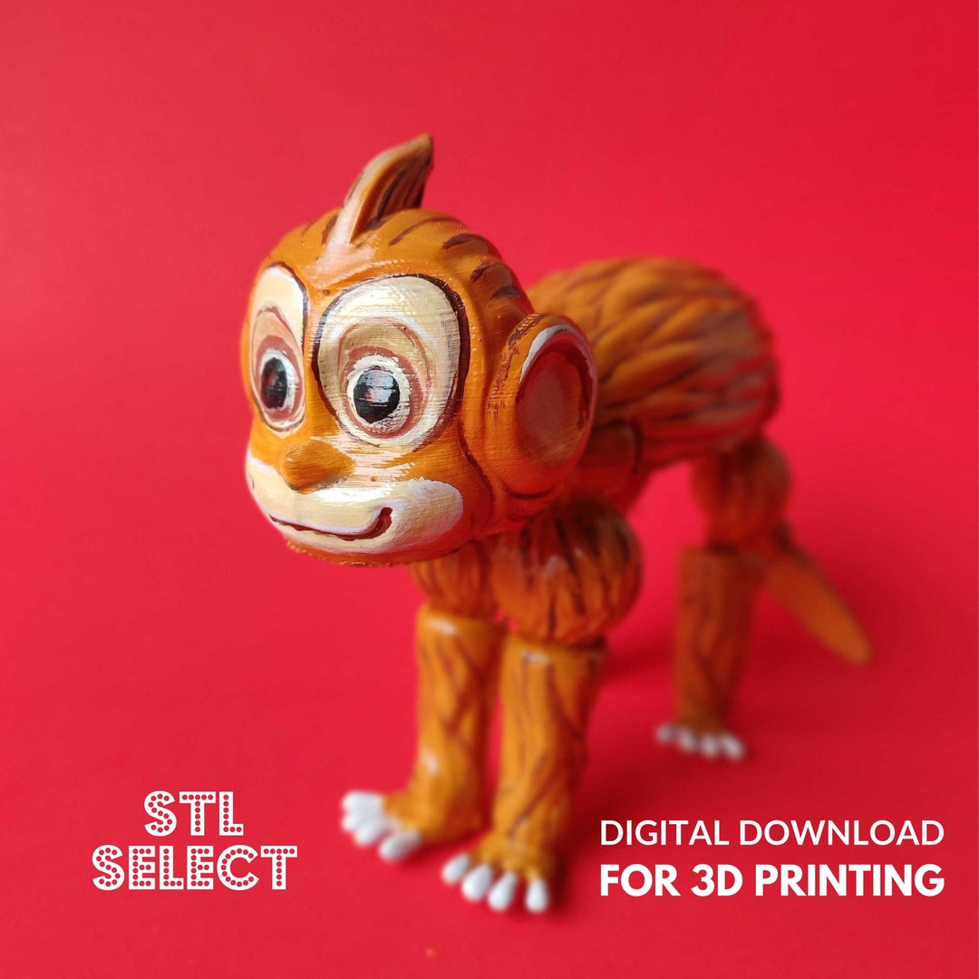 Cute Monkey STL File for 3D Printing Toy Animal Flexi Print - Etsy