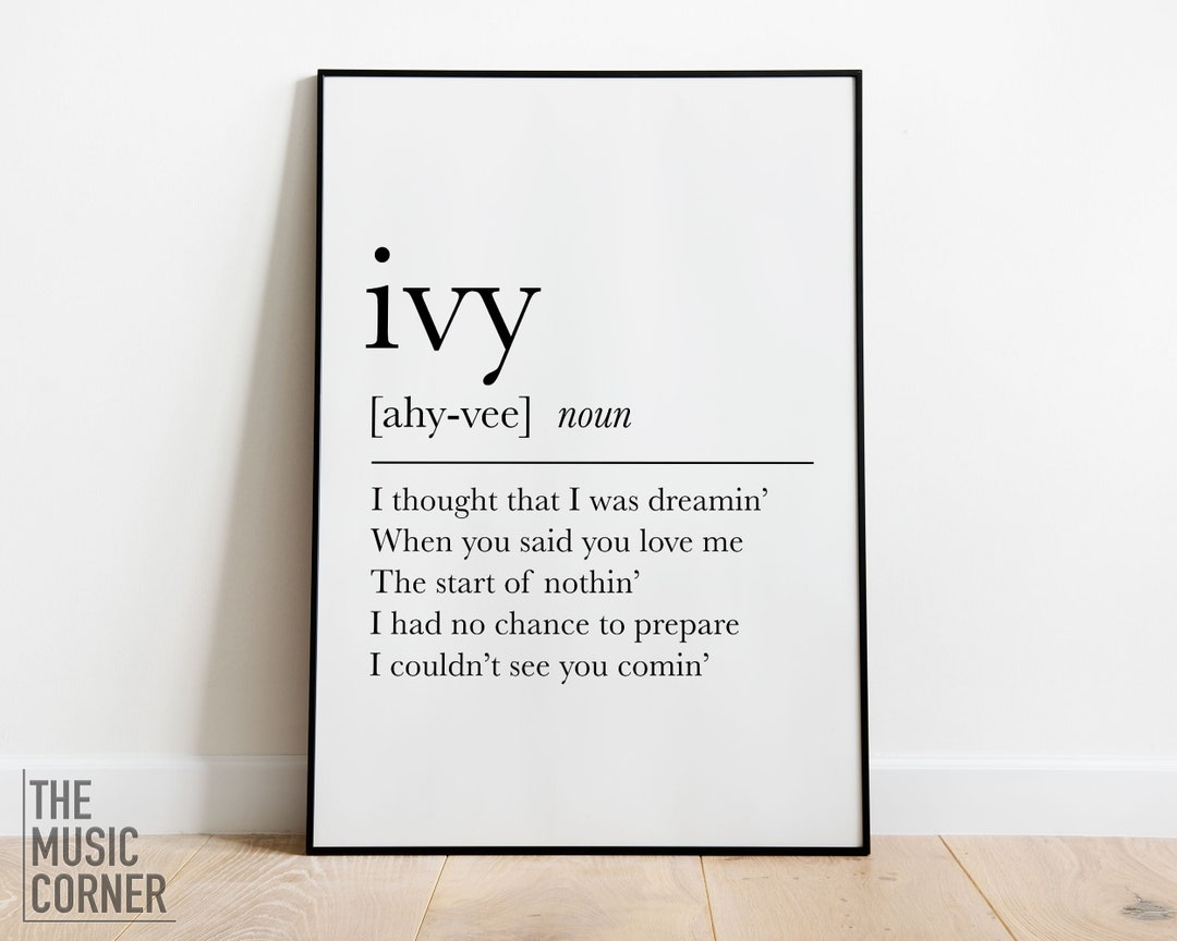 Ivy Dictionary Definition | Blonde Lyrics Poster Print - Etsy