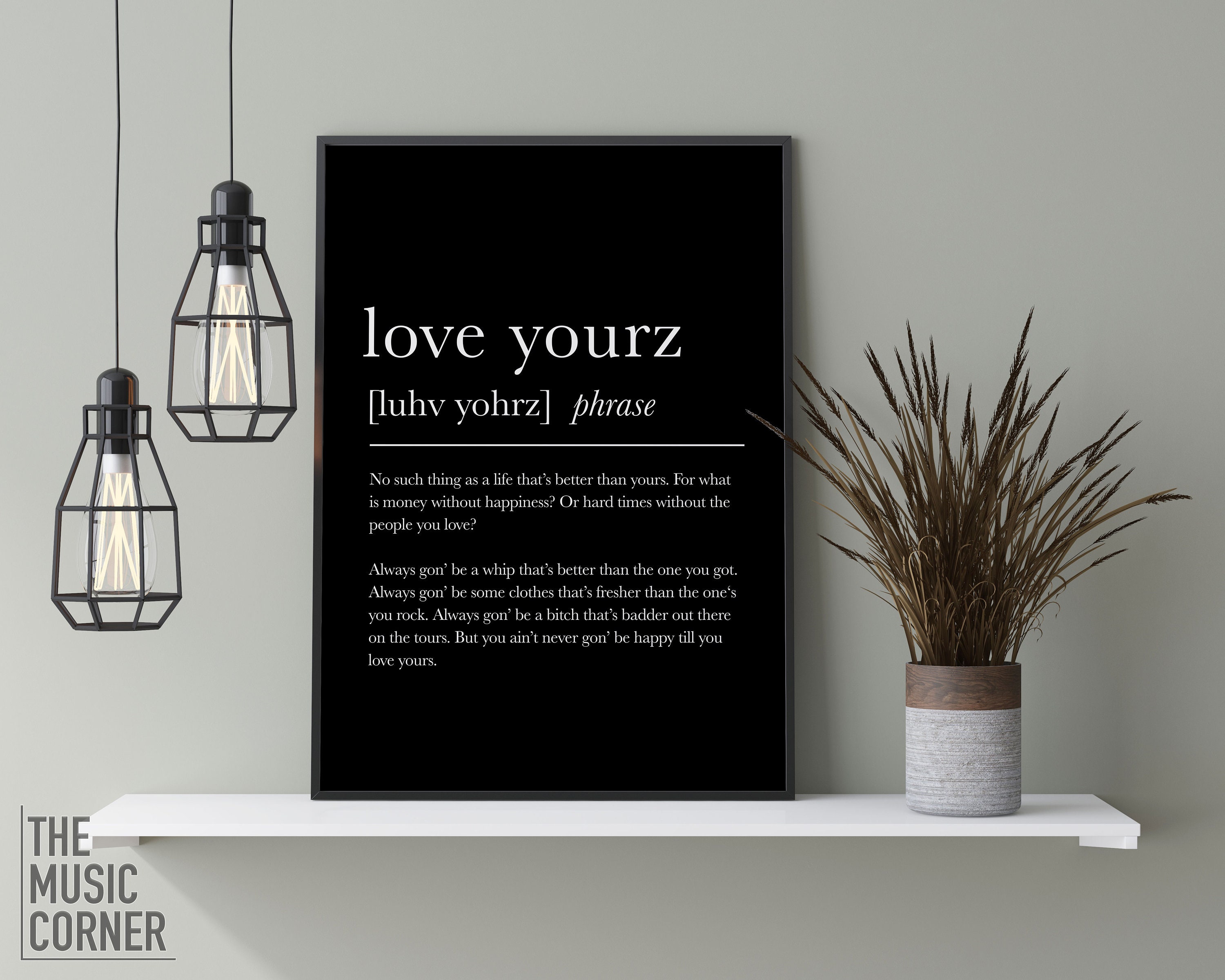 Love Yourz Dictionary Definition | Rap Lyrics Poster Print - Etsy