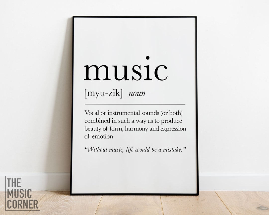 Music Definition Print, Definition Poster, Music Wall Art, Music Print ...