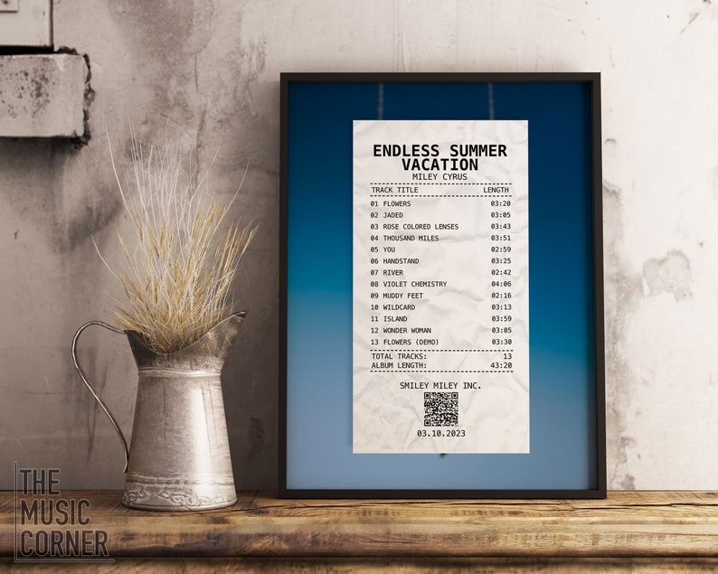 Choose Your Album Custom Receipt Poster Print | Scannable QR Code Music ...
