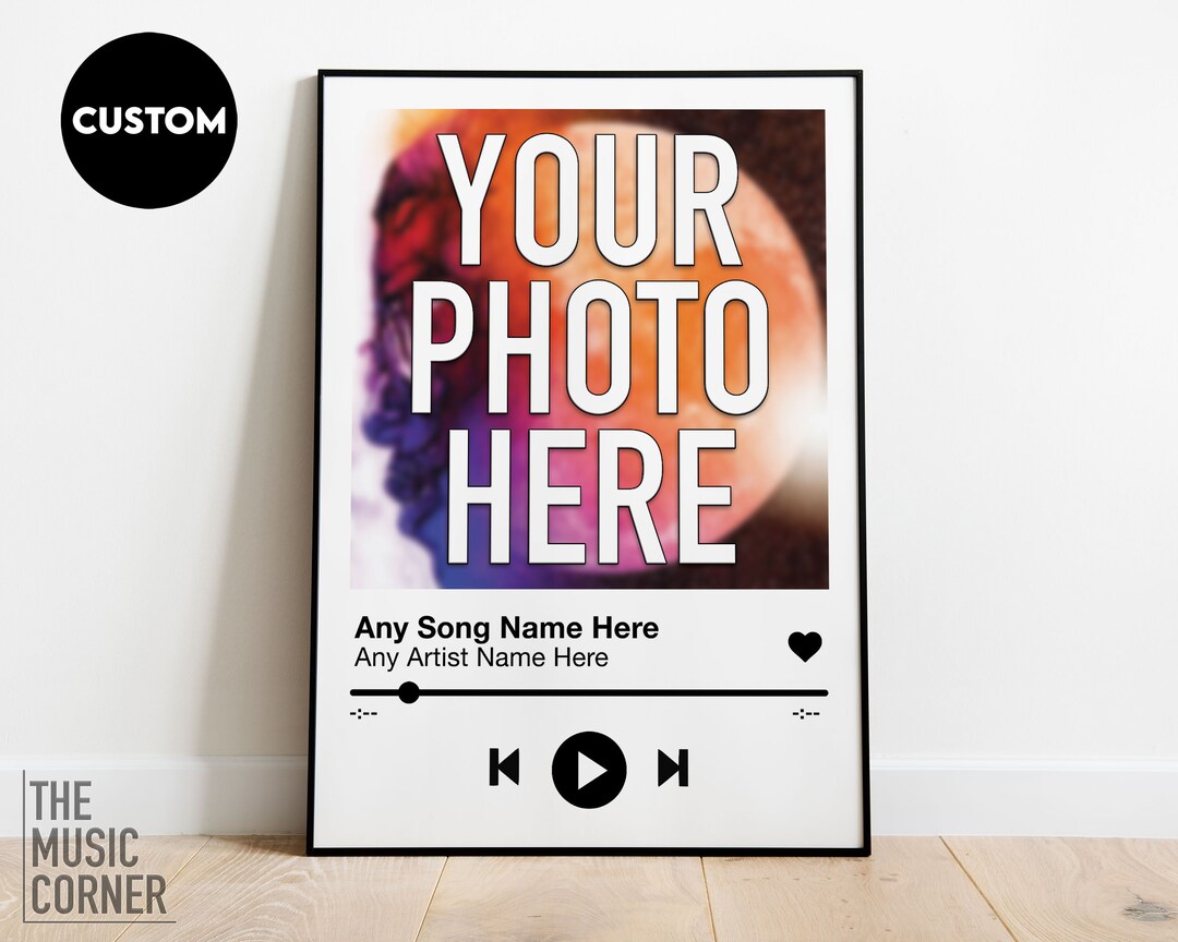 Custom Song & Photo Print, Personalized Music Poster, Favorite Song ...