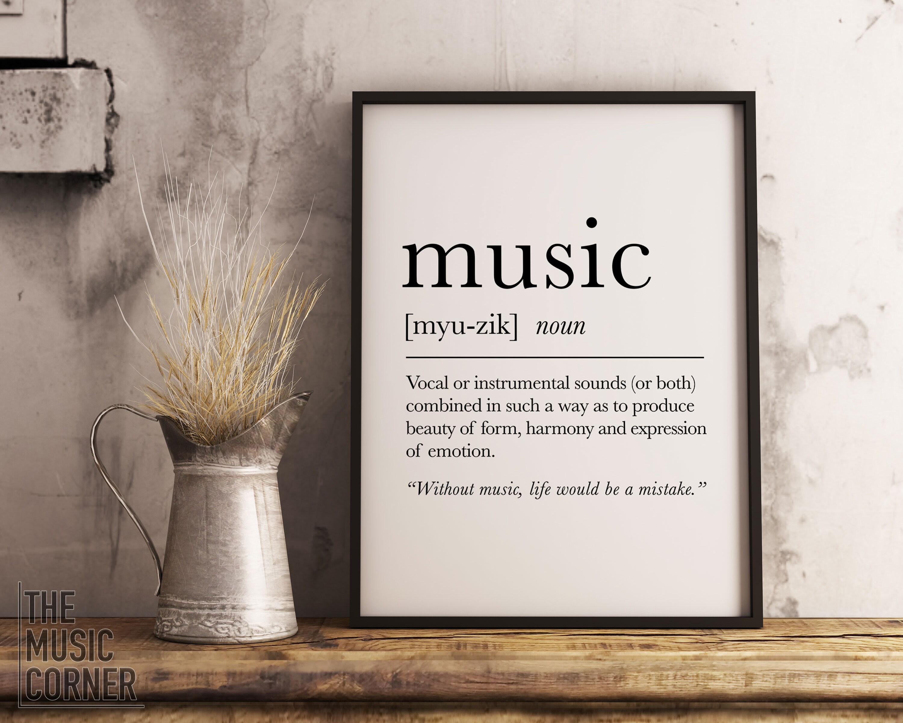 Music Definition Print, Definition Poster, Music Wall Art, Music Print ...