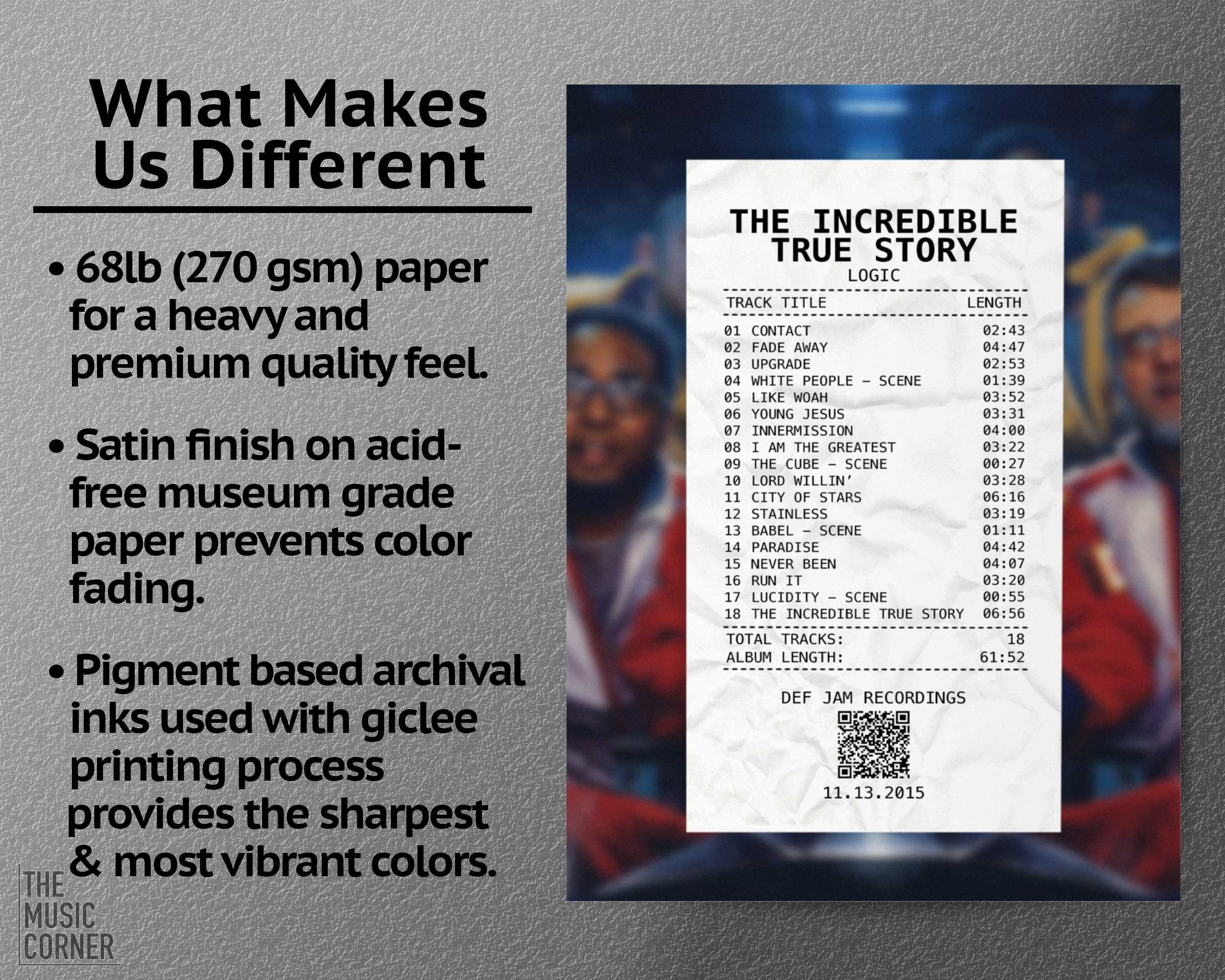 The Incredible True Story Receipt Poster Print Scannable QR Code Music ...