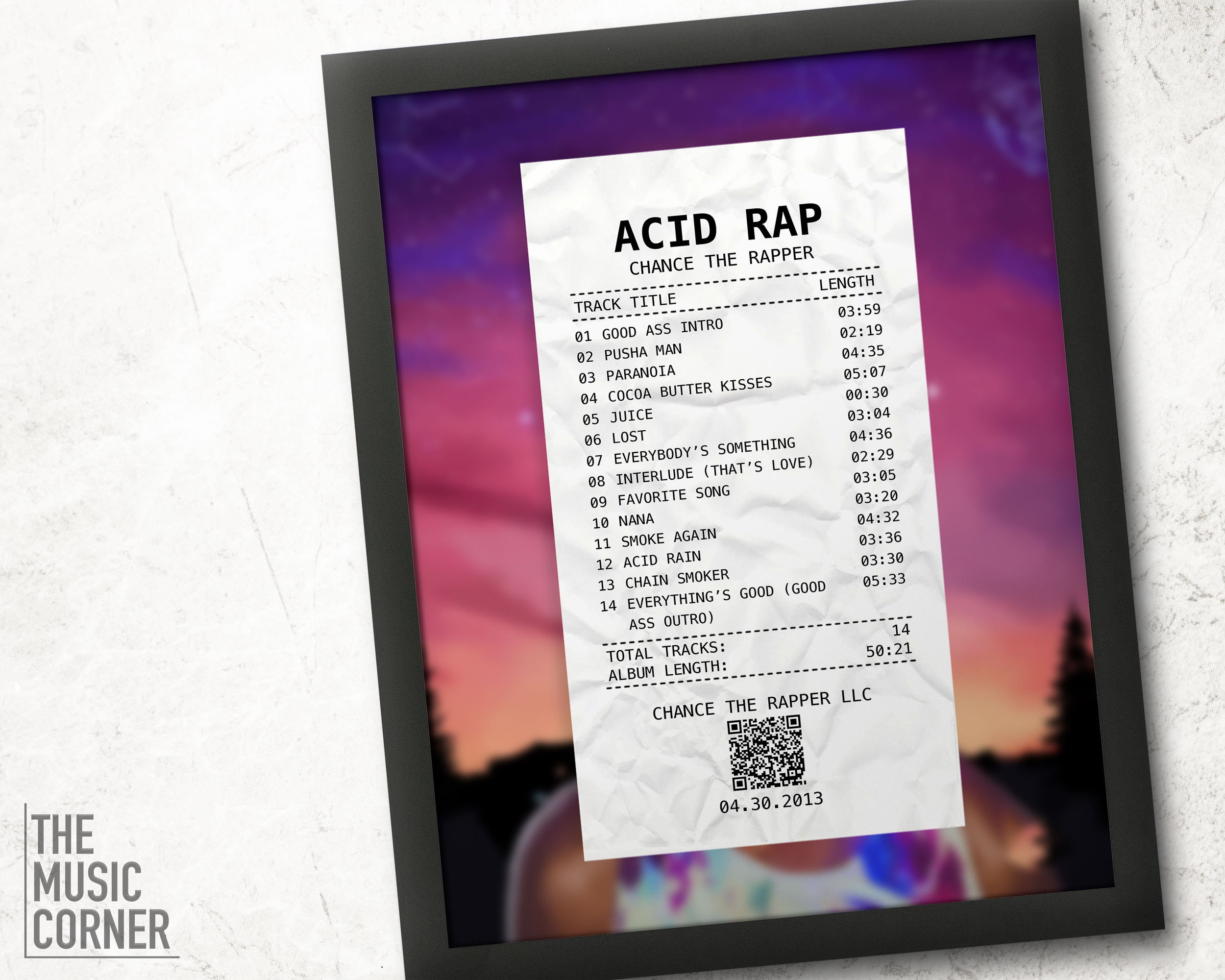 Choose Your Album Custom Receipt Poster Print | Scannable QR Code Music ...