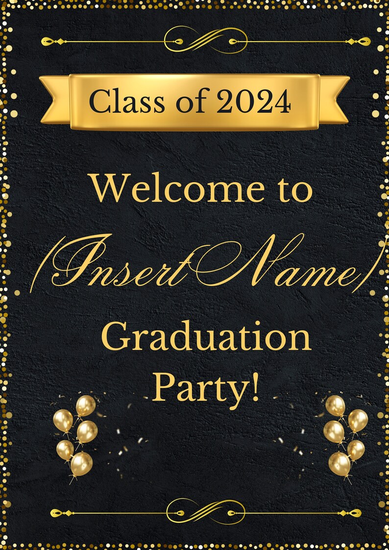 Editable Graduation Welcome Poster Party Poster Graduation - Etsy