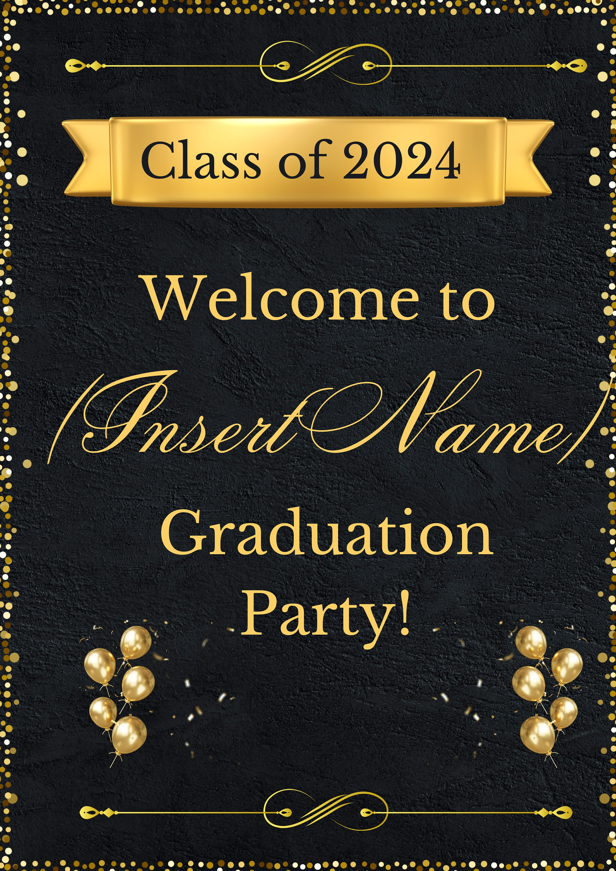 Editable Graduation Welcome Poster, Party, Poster, Graduation Party ...