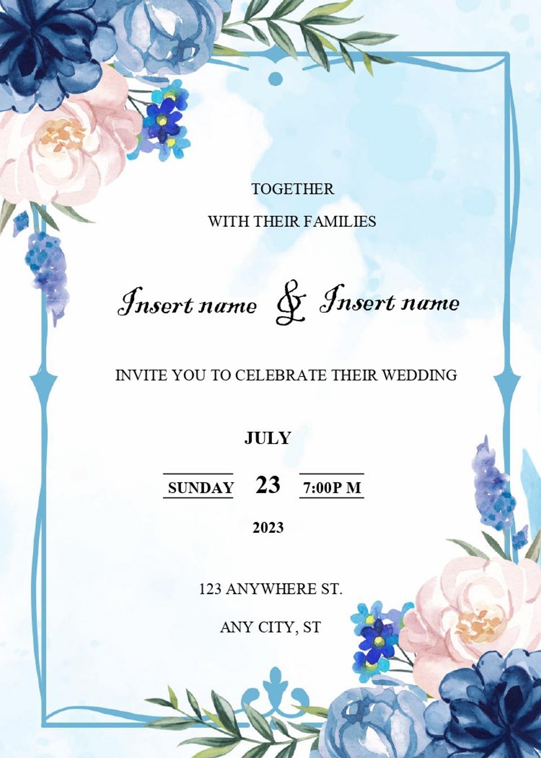 Wedding Invitation Card Electronic Card Wedding Card - Etsy