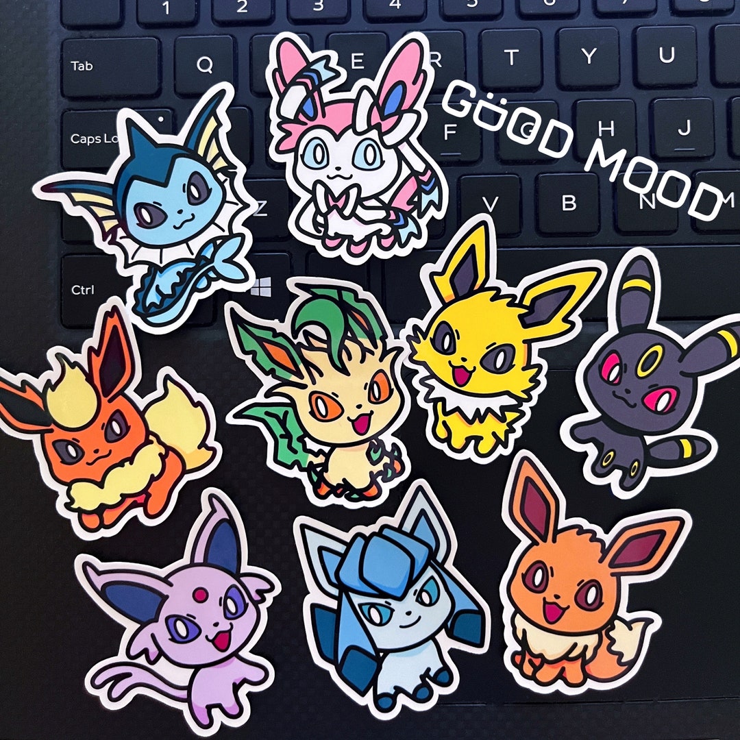 Eevee Evolution Pokemon Vinyl Stickers Flareon, Vaporeon, Jolteon ...