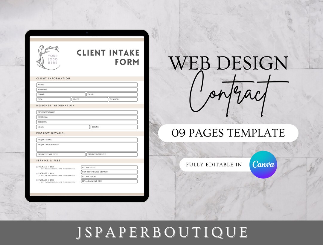 Web Design Contract, Web Design Proposal Template, Web Development ...