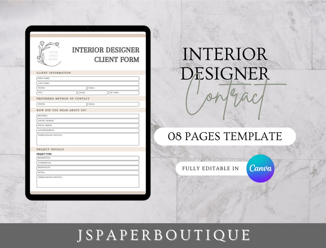 Interior Design Contract Template, Interior Designer Service Agreement ...