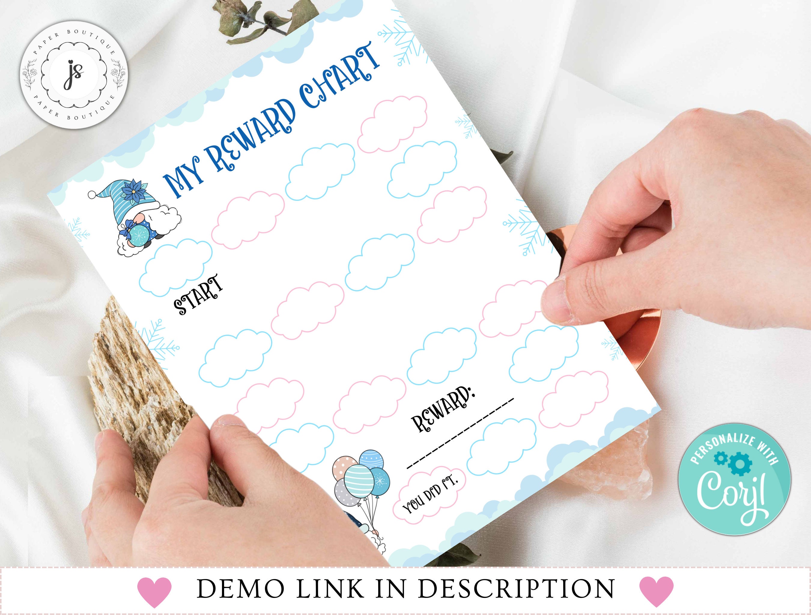 Winter Reward Chart, Printable Reward Chart, Reward Chart for Kid ...