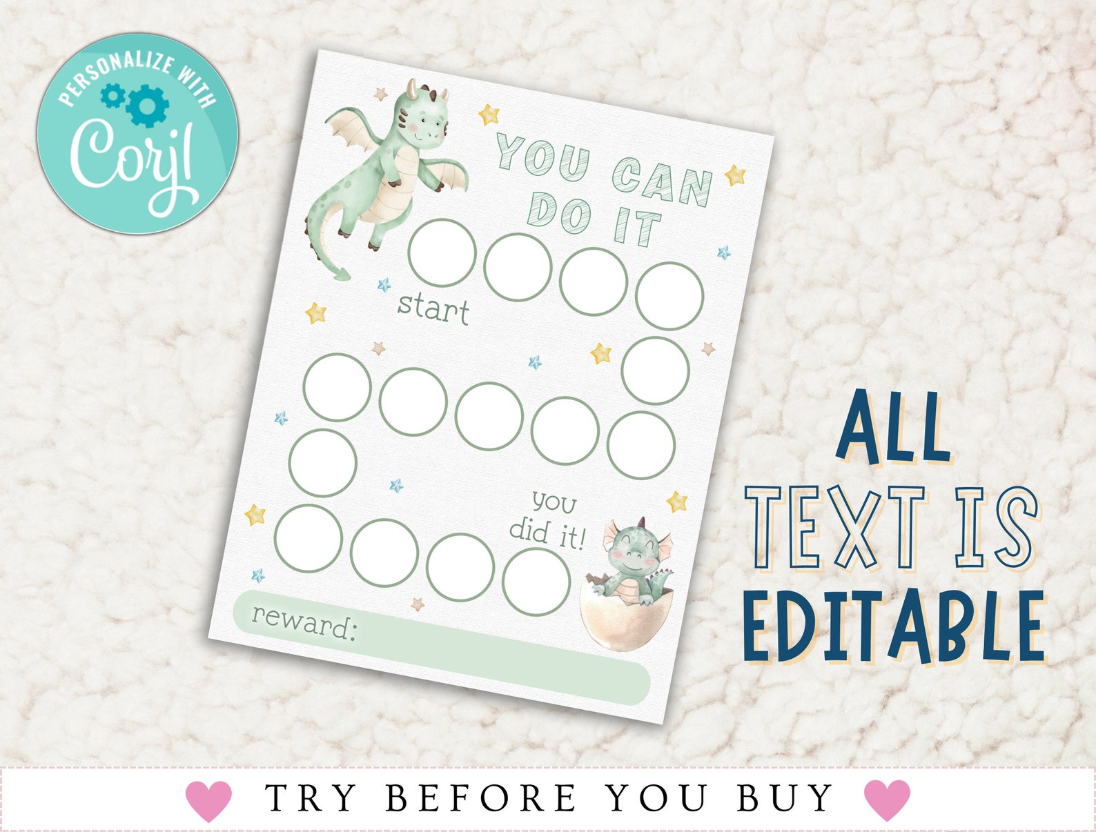 Dragon Reward Chart for Kids Behavior Chart Printable Chore - Etsy
