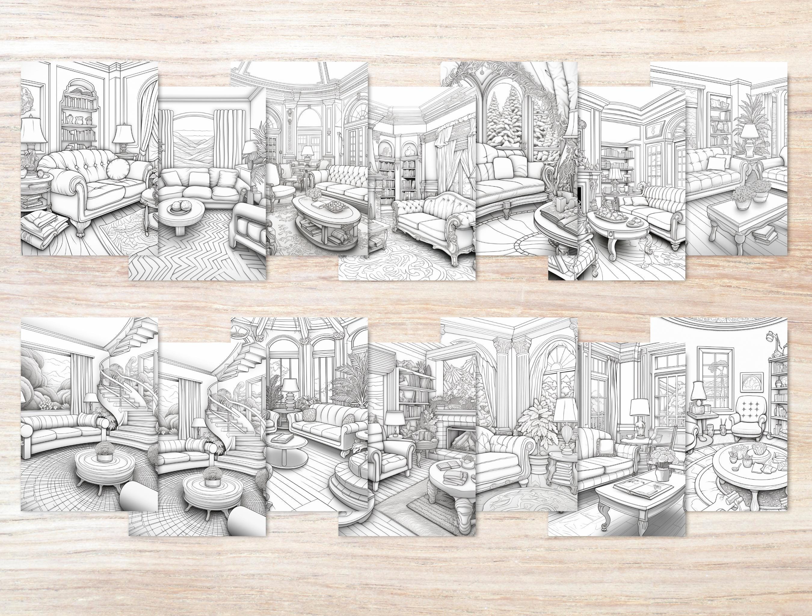 Cozy Places Coloring Pages, Cozy Home Coloring Pages, House Coloring ...