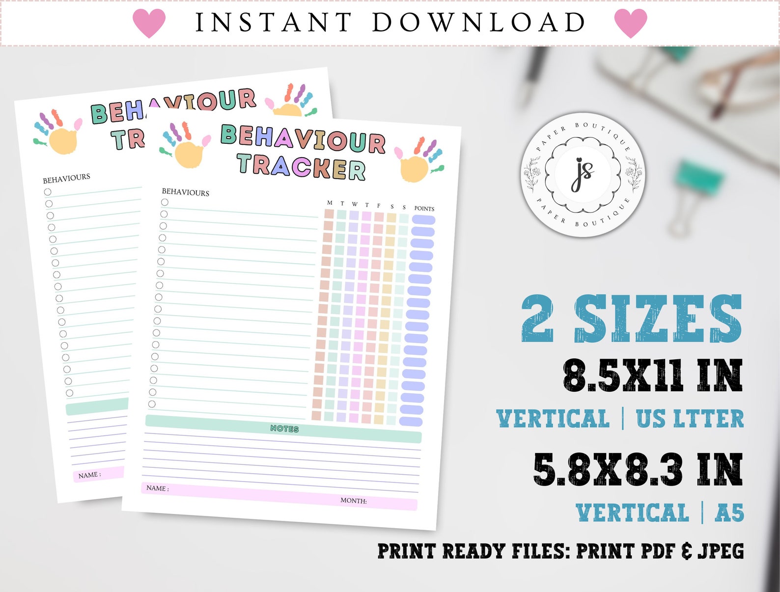 Behavior Chart for Kids, Behavior Chart, Behavior Tracker Chart for ...