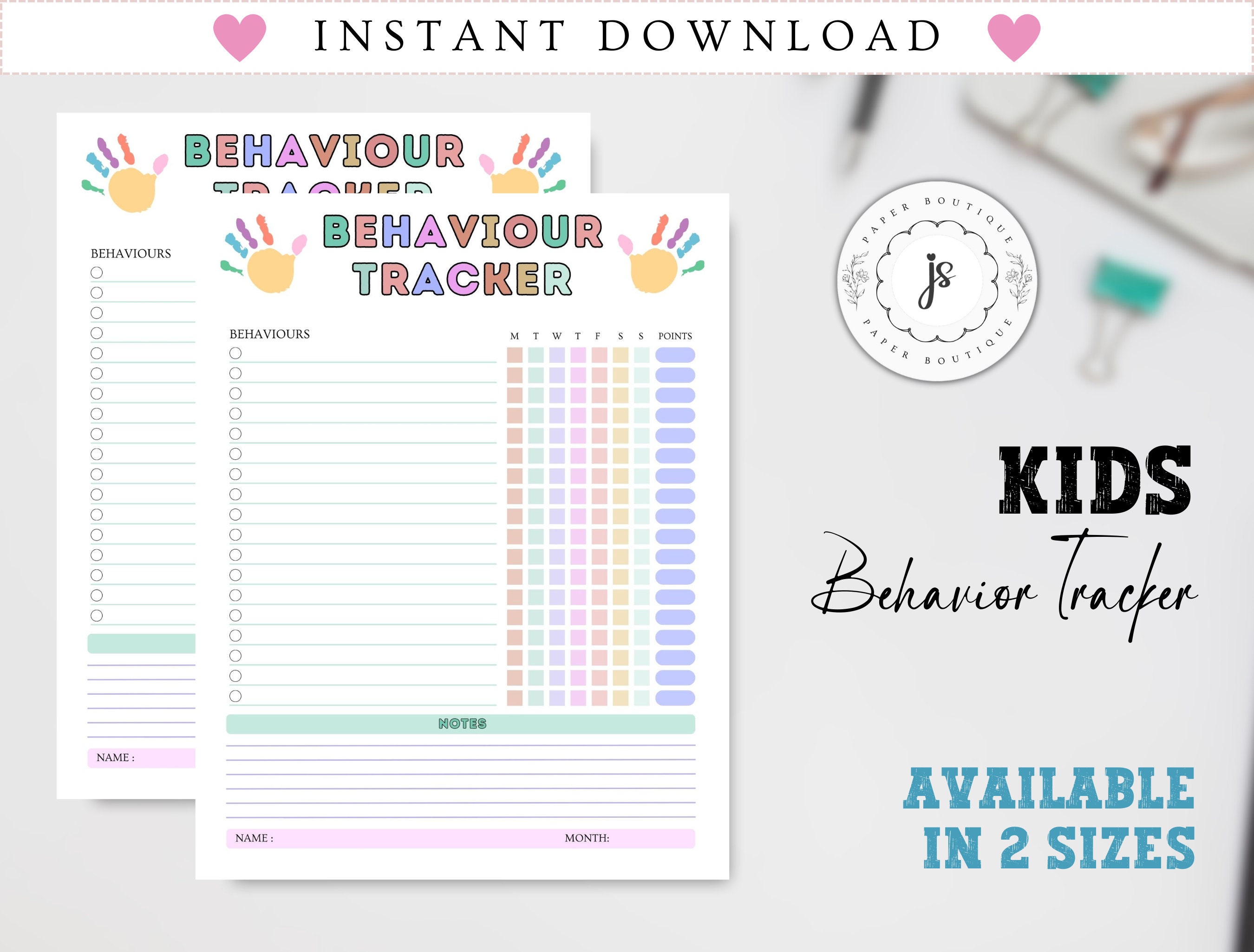 Behavior Chart for Kids, Behavior Chart, Behavior Tracker Chart for ...