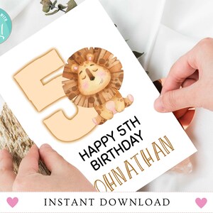 Happy Birthday Card Printable Birthday Card Printable Lion - Etsy