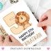 Happy Birthday Card Printable Birthday Card Printable Lion - Etsy