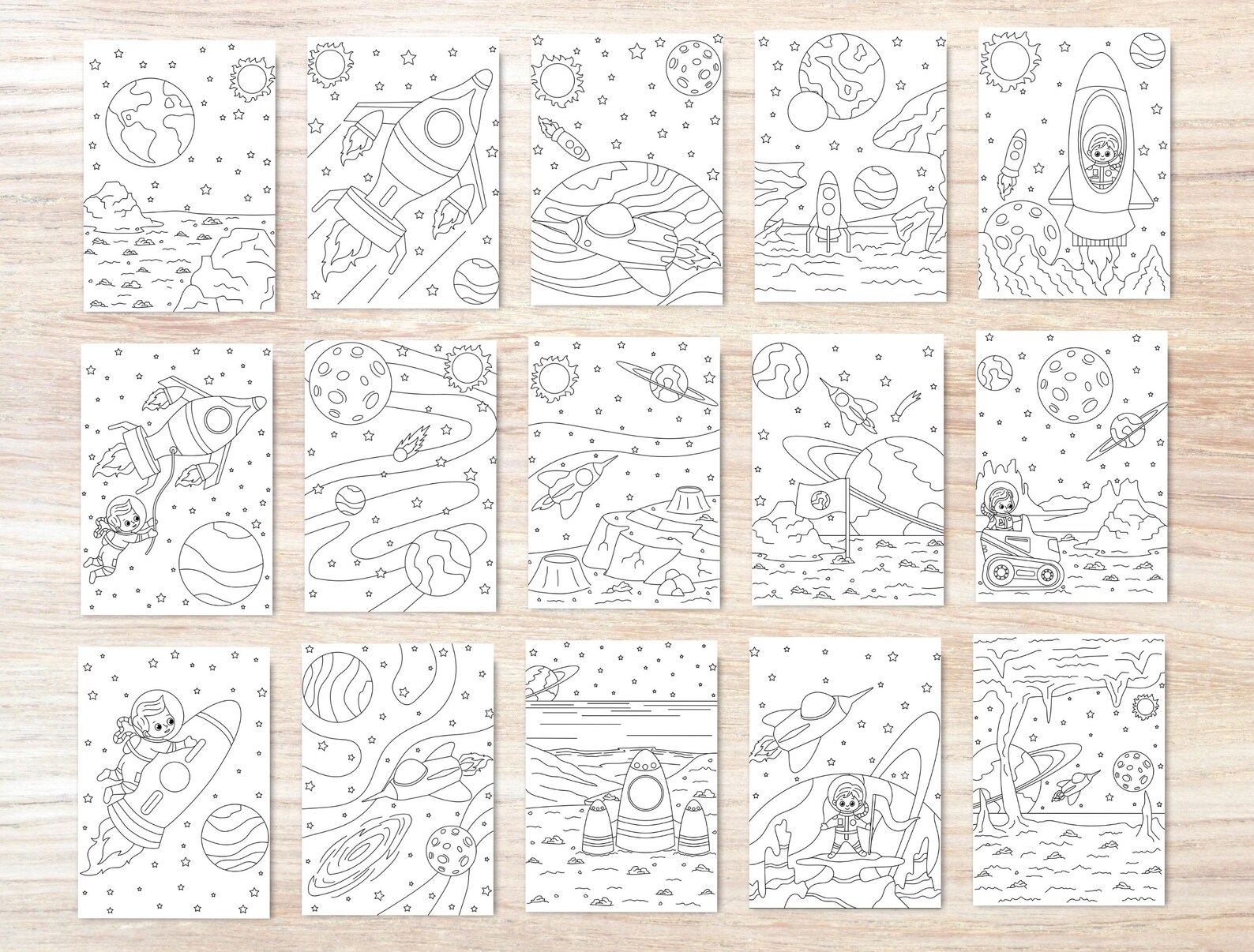 Space Coloring Pages for Kids, Planets Coloring Book, Preschool Space ...