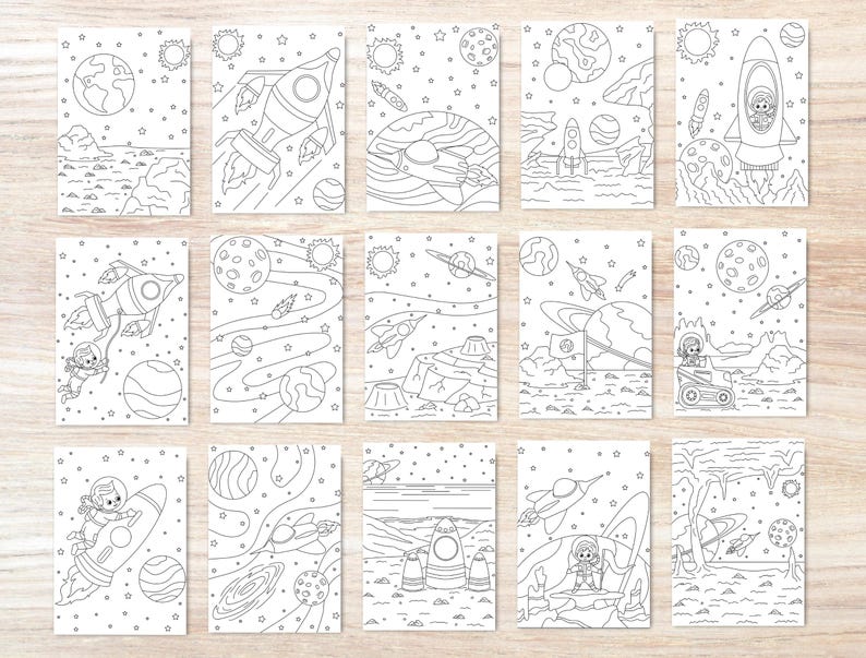 Space Coloring Pages for Kids, Planets Coloring Book, Preschool Space ...