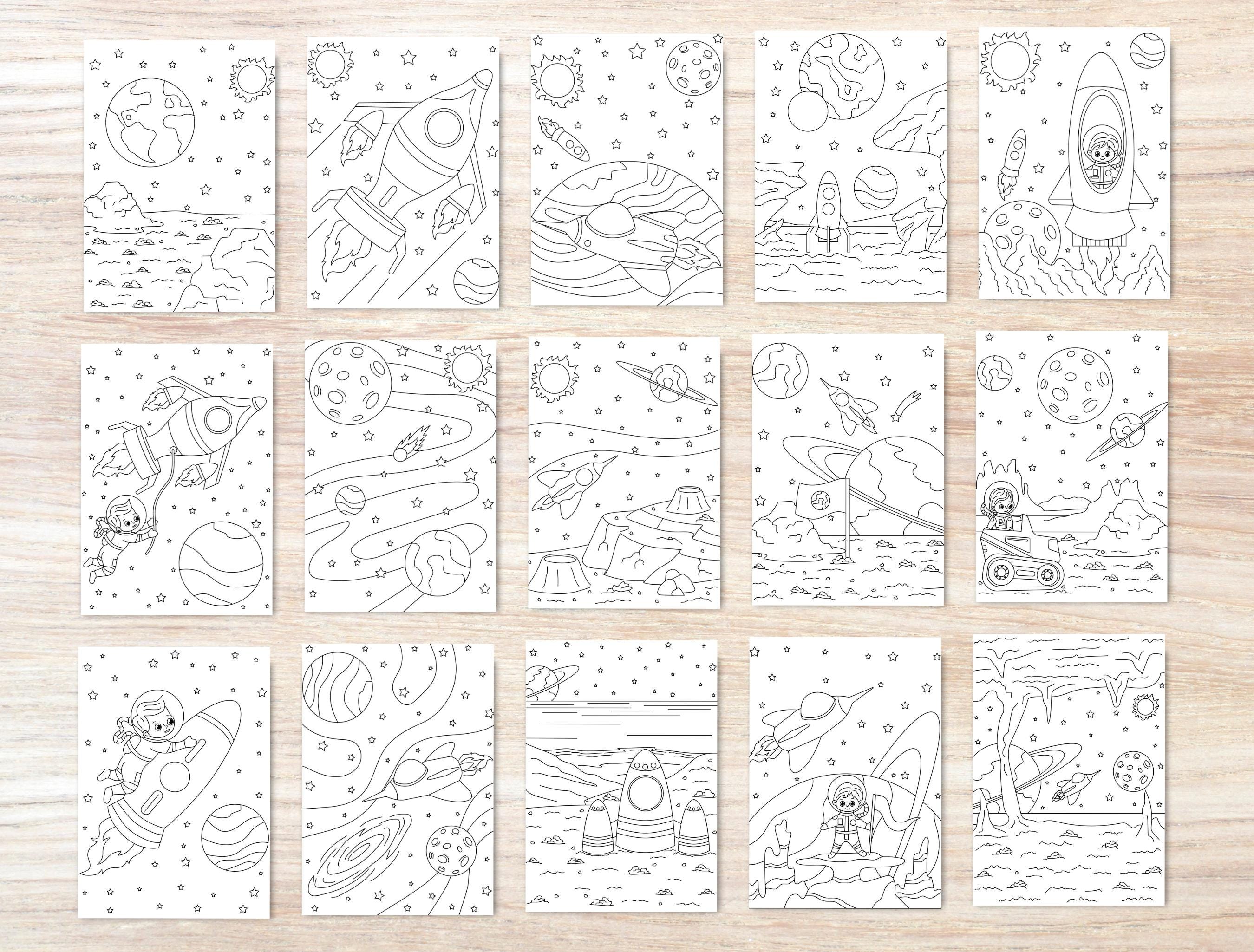 Space Coloring Pages for Kids, Planets Coloring Book, Preschool Space ...